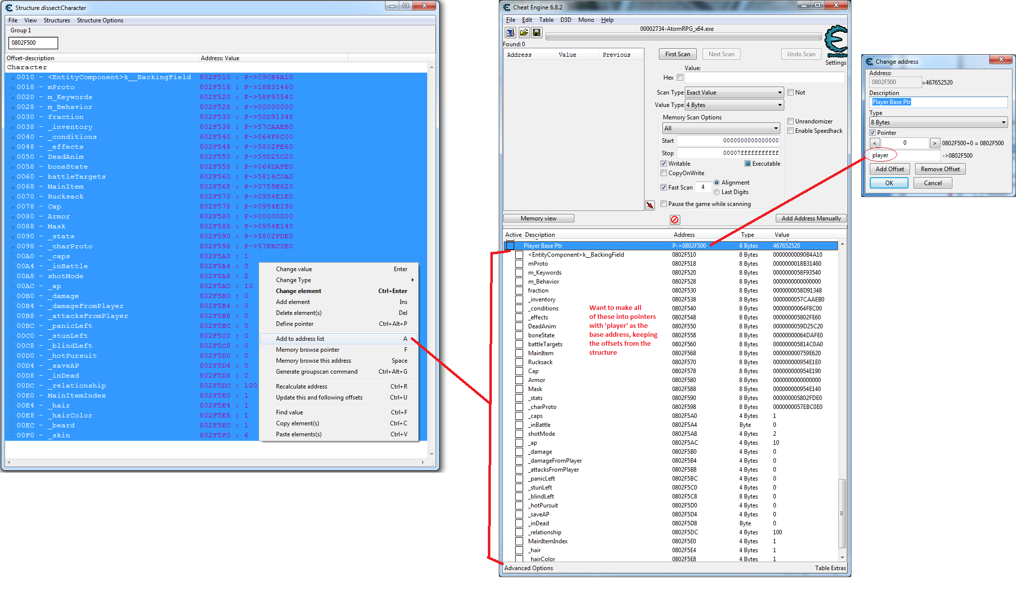 Cheat Engine :: View topic - Copying structure children to table as pointers