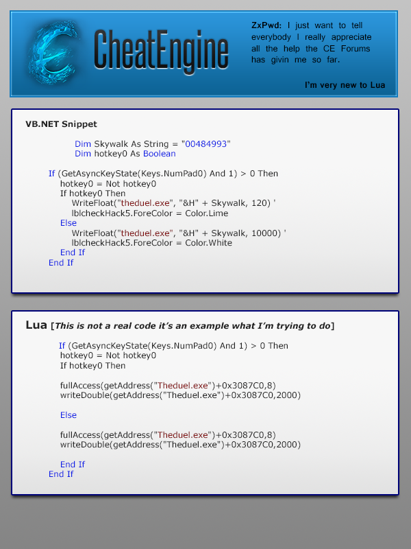 Cheat Engine View Topic Help Ce Lua Scripting Using Timers For Hotkeys