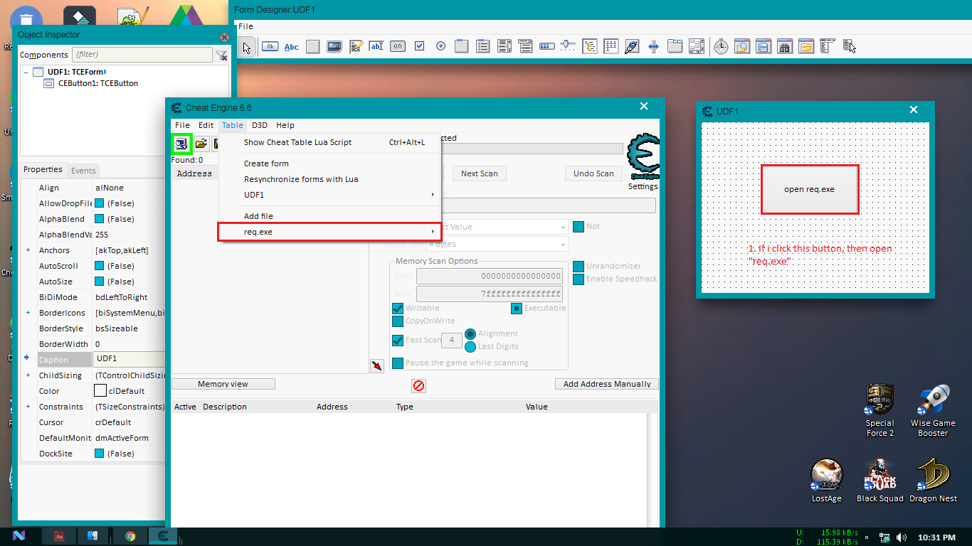 Cheat Engine View Topic Help On Click Event Button To Open Exe File Inside Ce