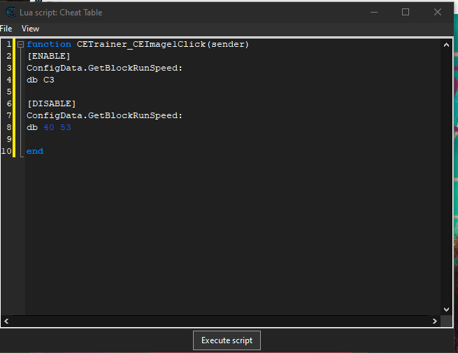 Cheat Engine View Topic Executing A Chunk Of Auto Assemble Script