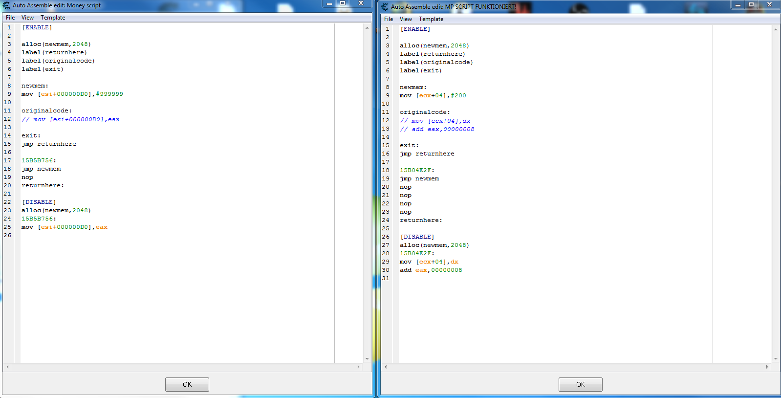 Cheat Engine View Topic Auto Assemble Script Dont Work After Game Restart 0009